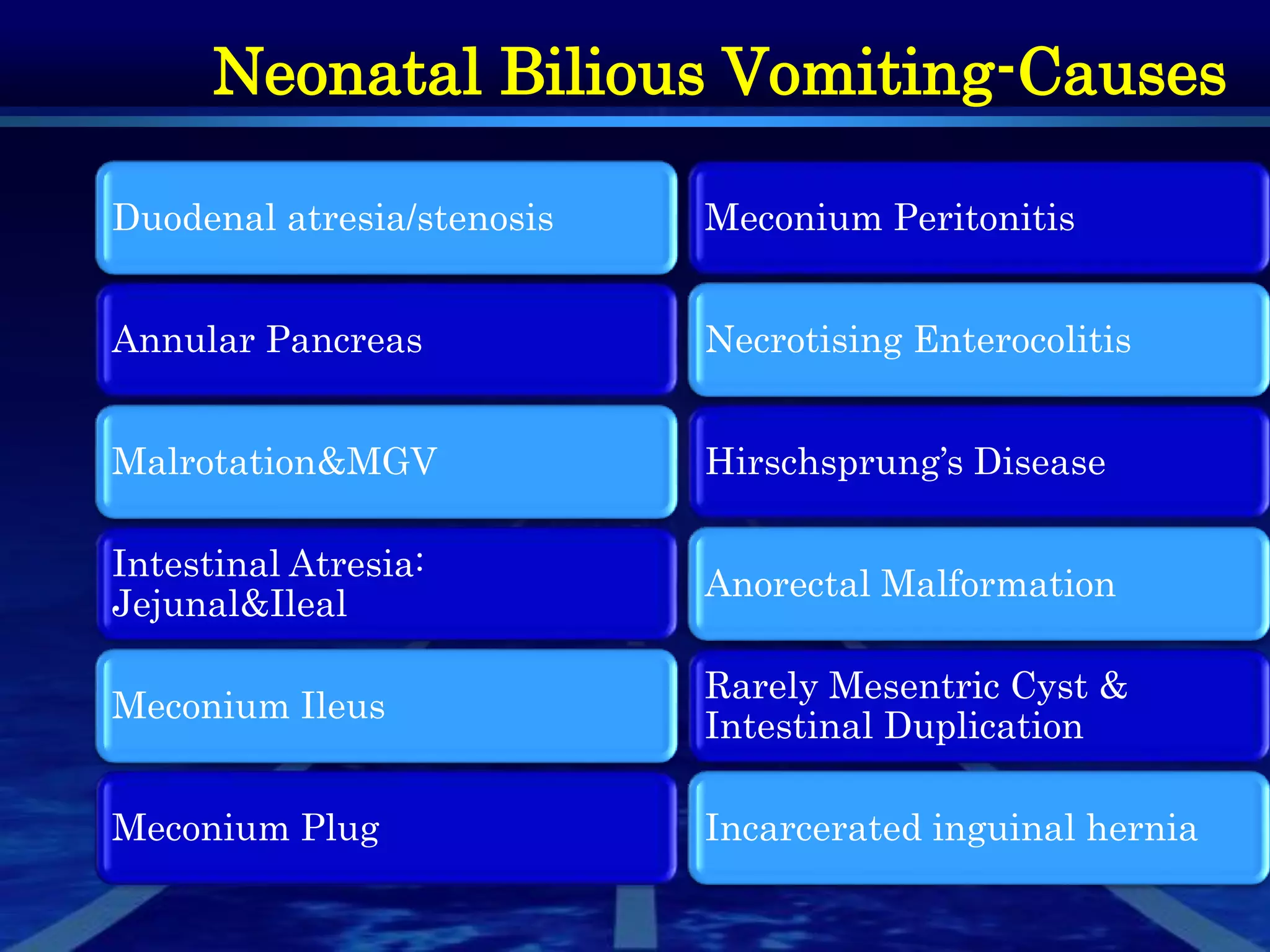 Neonatal Bilious Vomiting- Part2 | PPTX