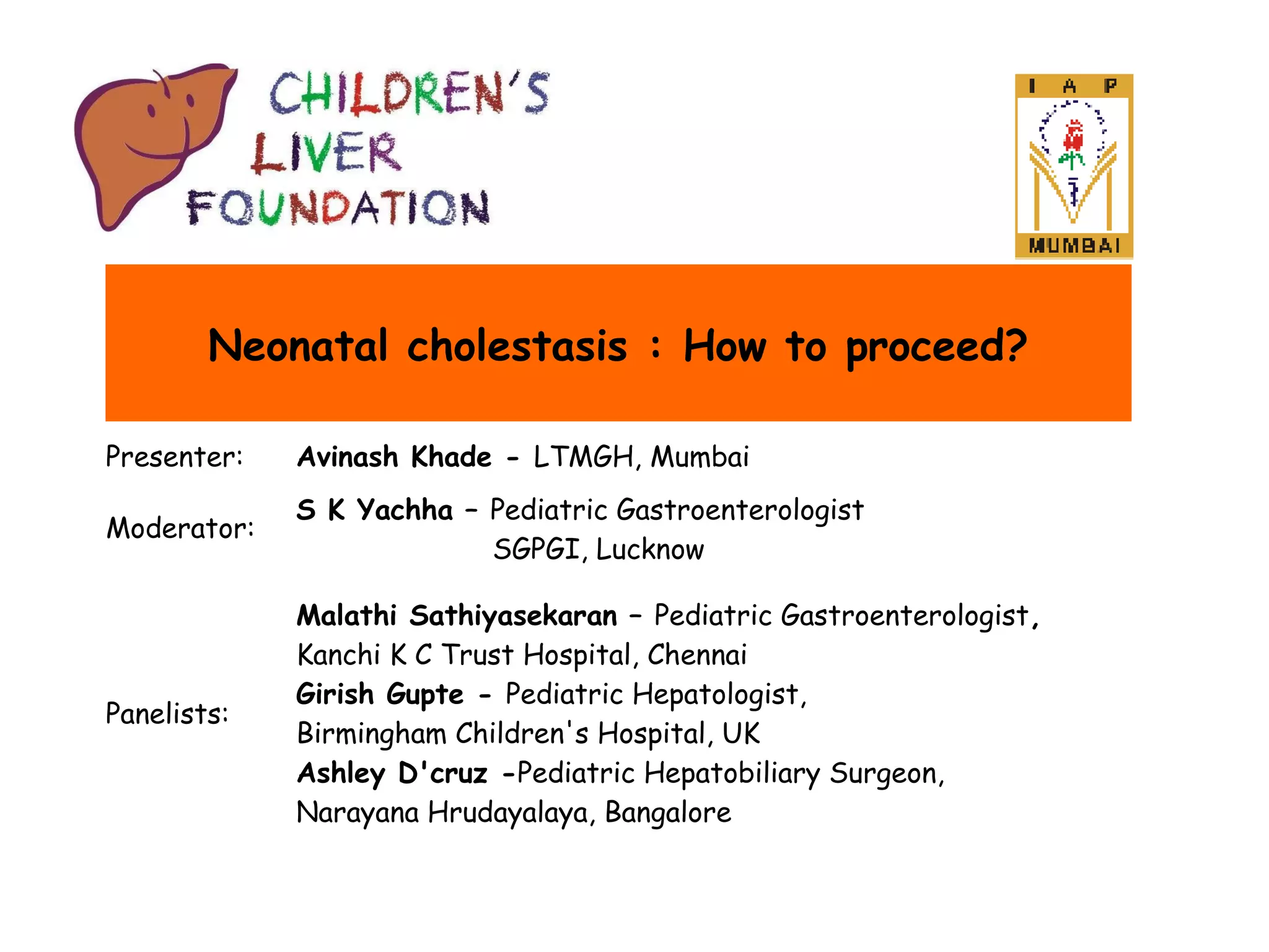 Neonatal cholestasis | PPT