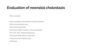 NEONATAL CHOLESTASIS , UODATES ON DIAGNOSIS , TREATMENT AND PREVENTION ...
