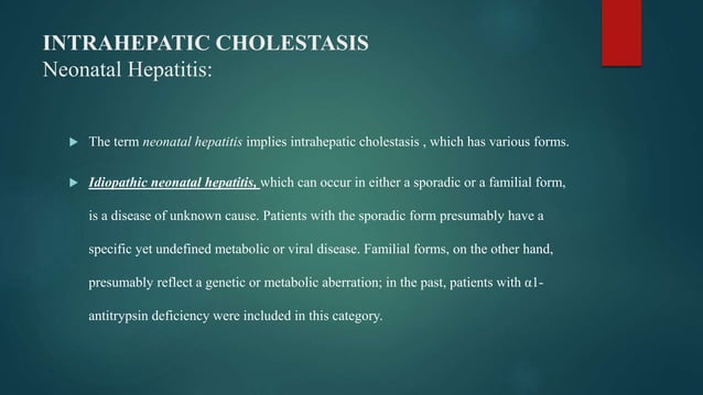 Management of Neonatal Cholestasis: In dept Analysis | PPT