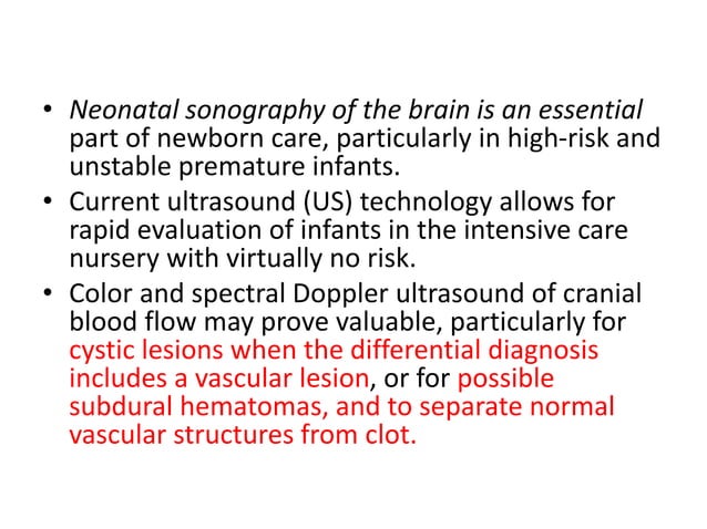 Neonatal transcranial USG | PPT | Medical Health