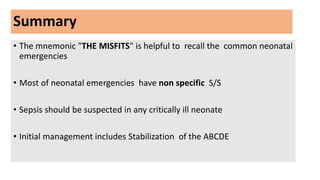 Neonatal emergencies guidelines | PPT