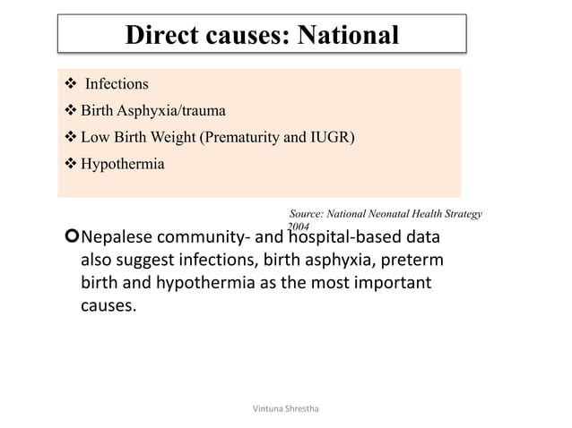 Neonatal health, root causes analysis | PPTX