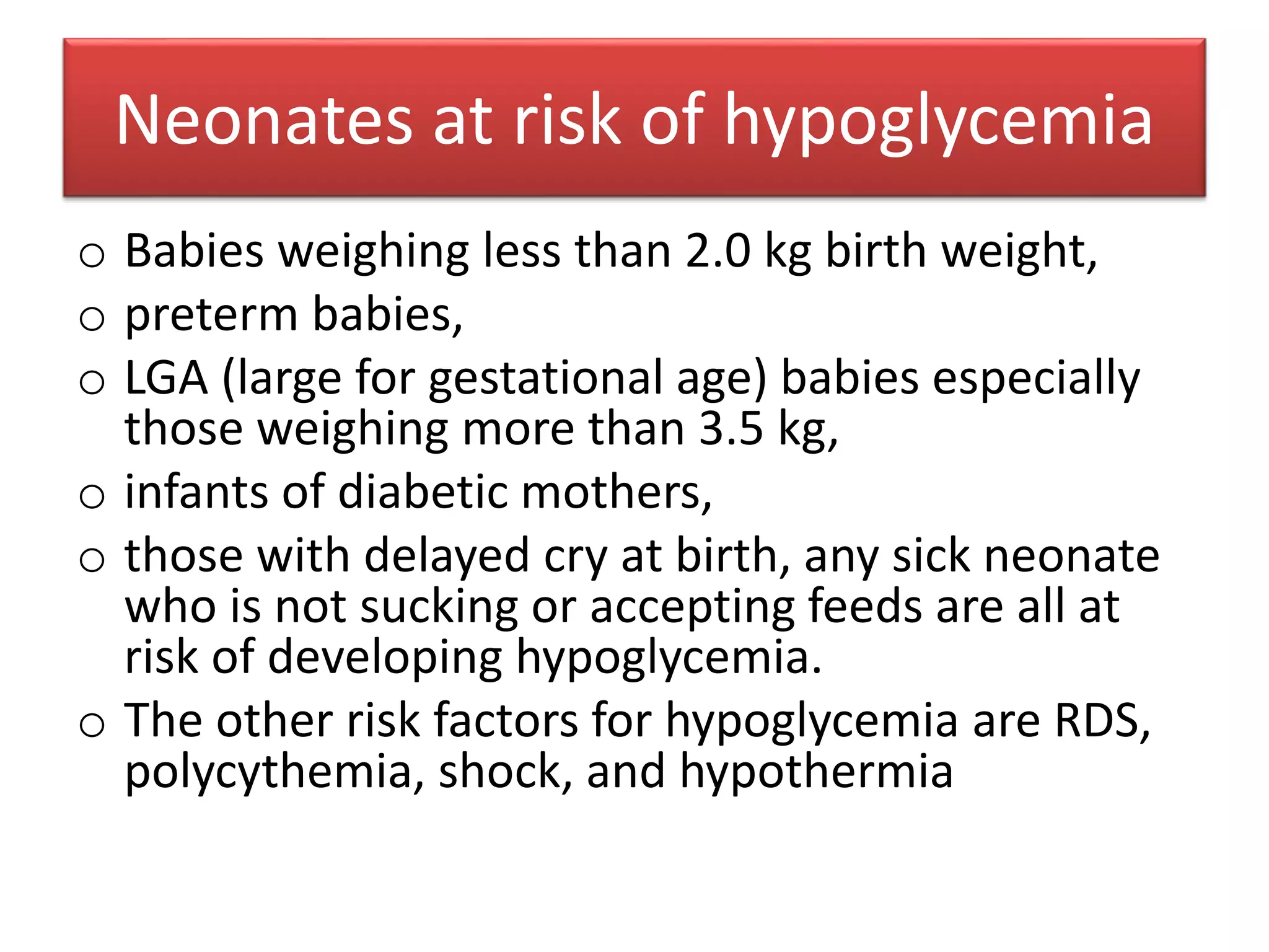 Neonatal hypoglycemia | PPTX