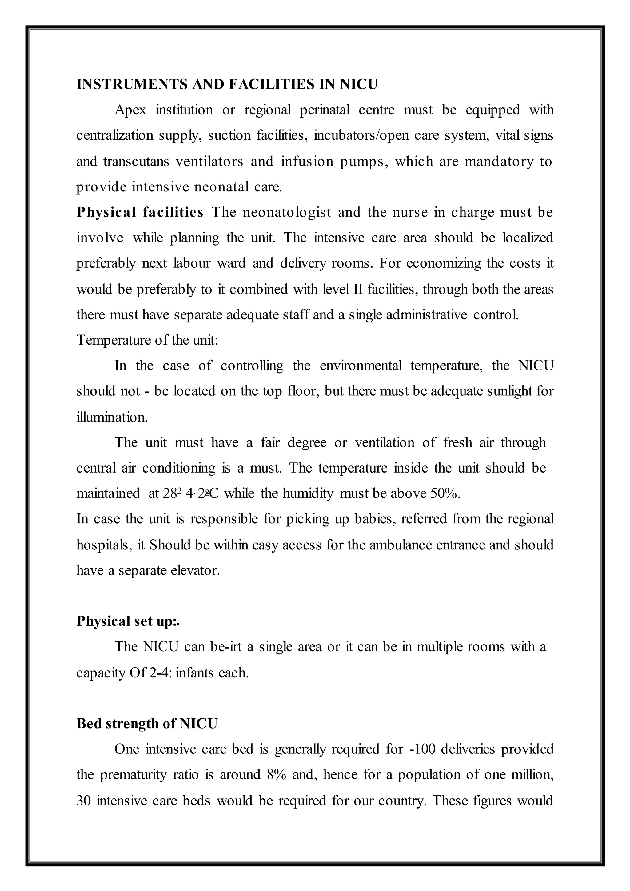 Neonatal intensive care unit nicu | DOCX