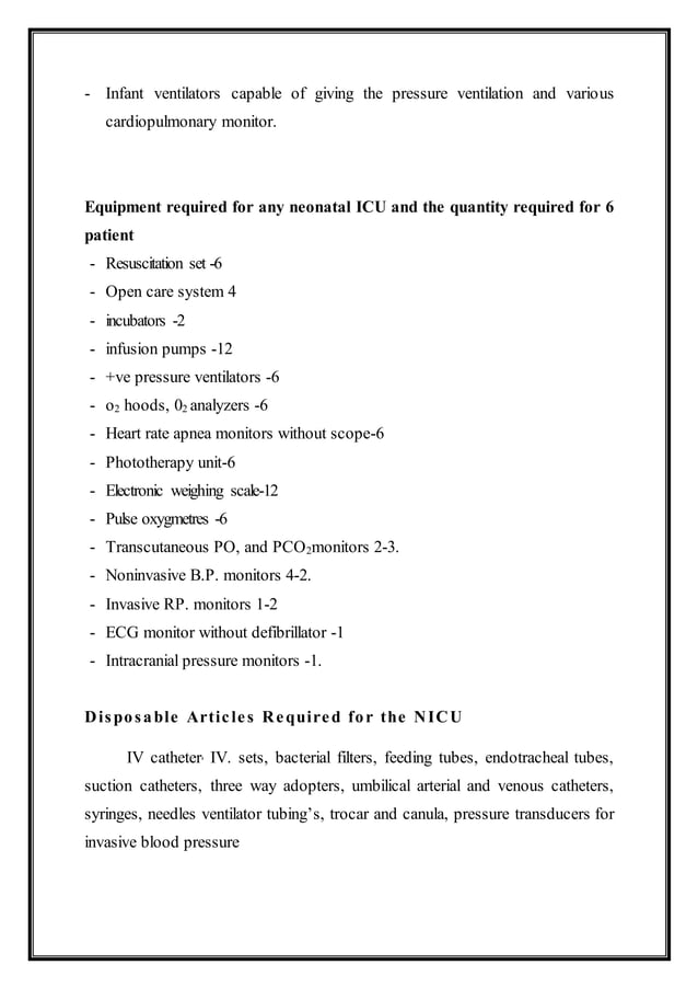 Neonatal intensive care unit nicu | DOCX