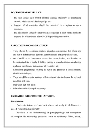 Neonatal intensive care unit nicu | DOCX