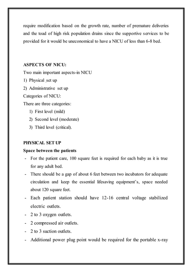 Neonatal intensive care unit nicu | DOCX