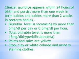 Neonatal jaundice presentation | PPTX