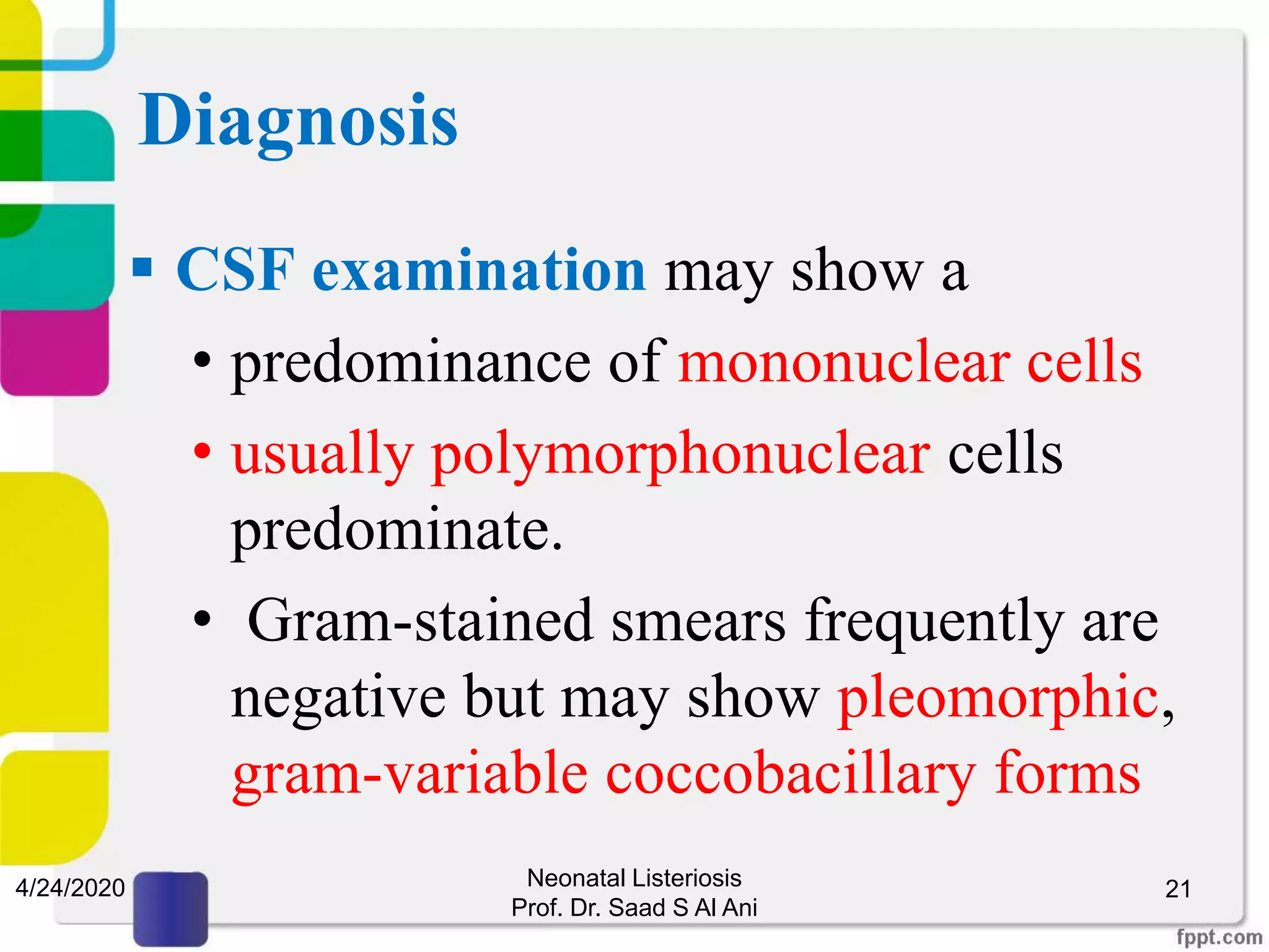 Neonatal listeriosis | PPT