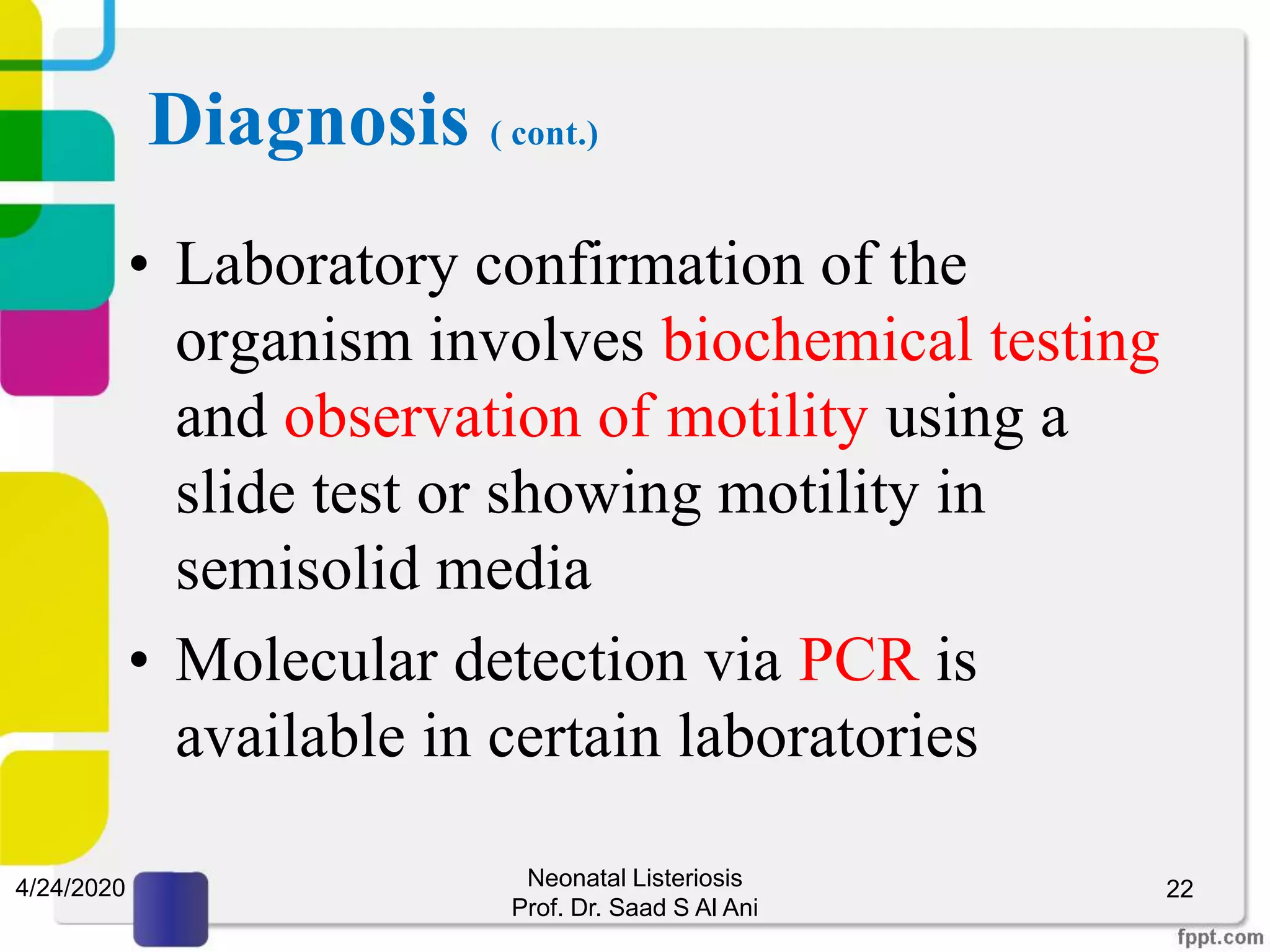 Neonatal listeriosis | PPT