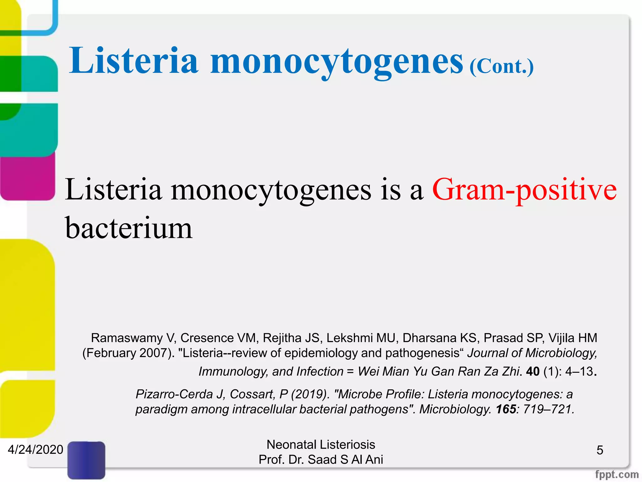 Neonatal listeriosis | PPT