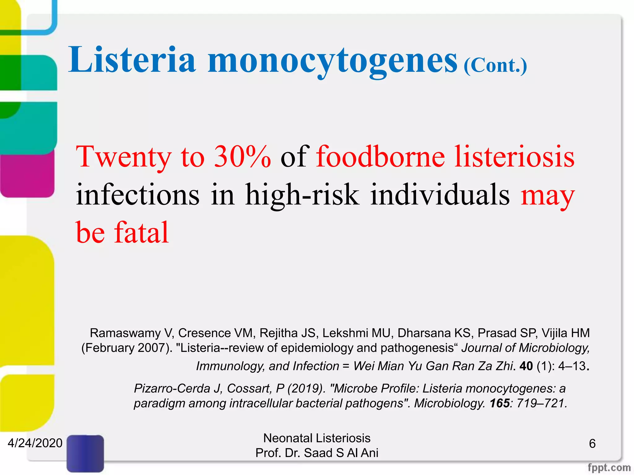 Neonatal listeriosis | PPT