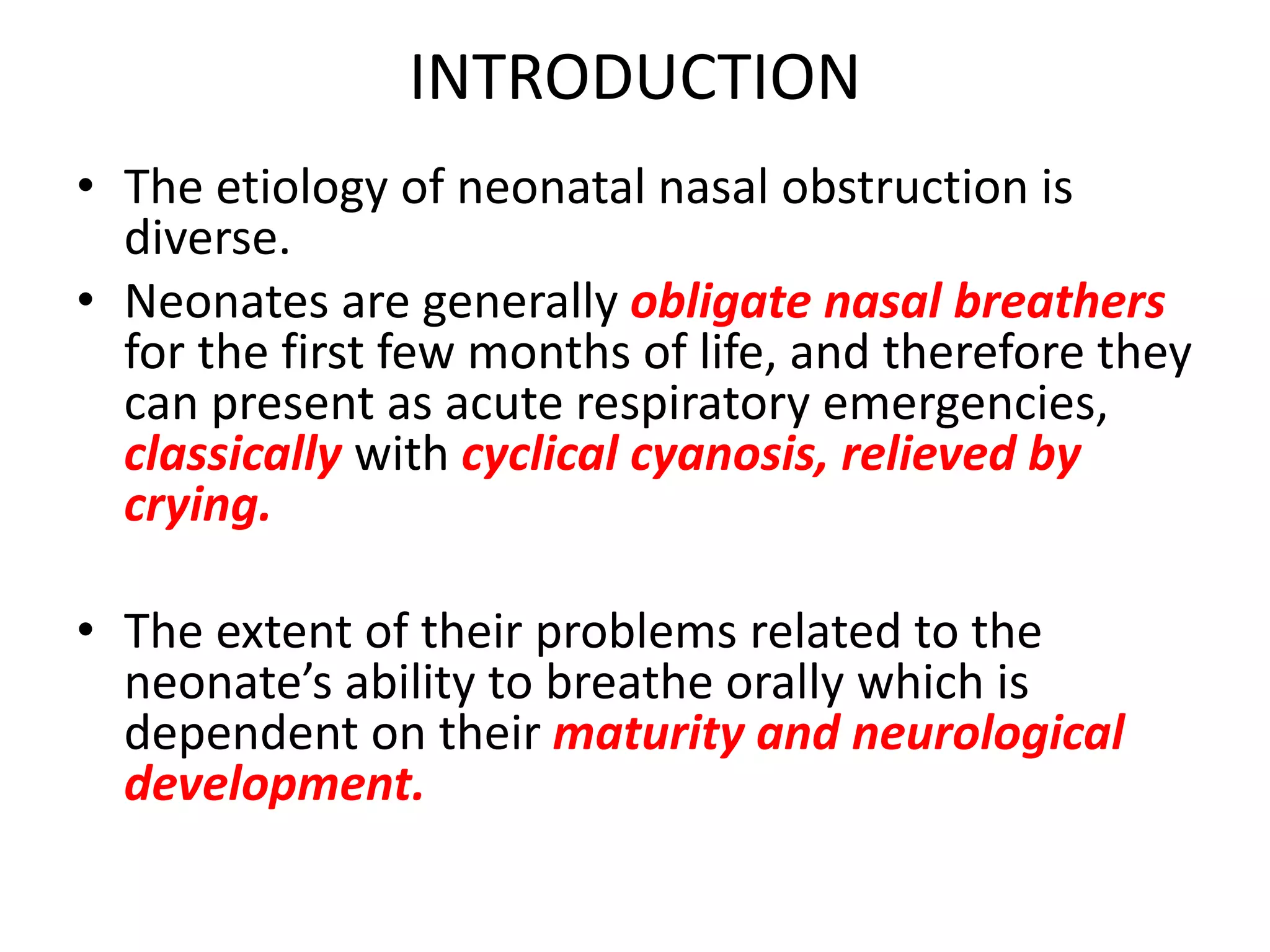 Neonatal nasal obstruction final | PPTX