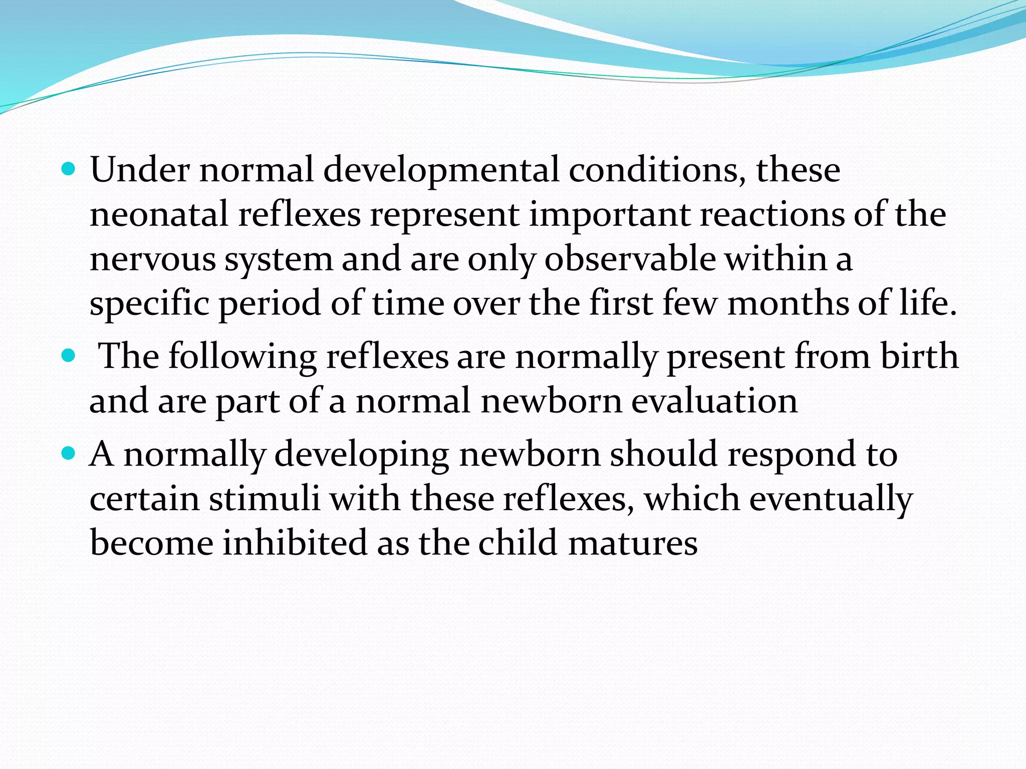 Neonatal reflexes by baneet | PPTX