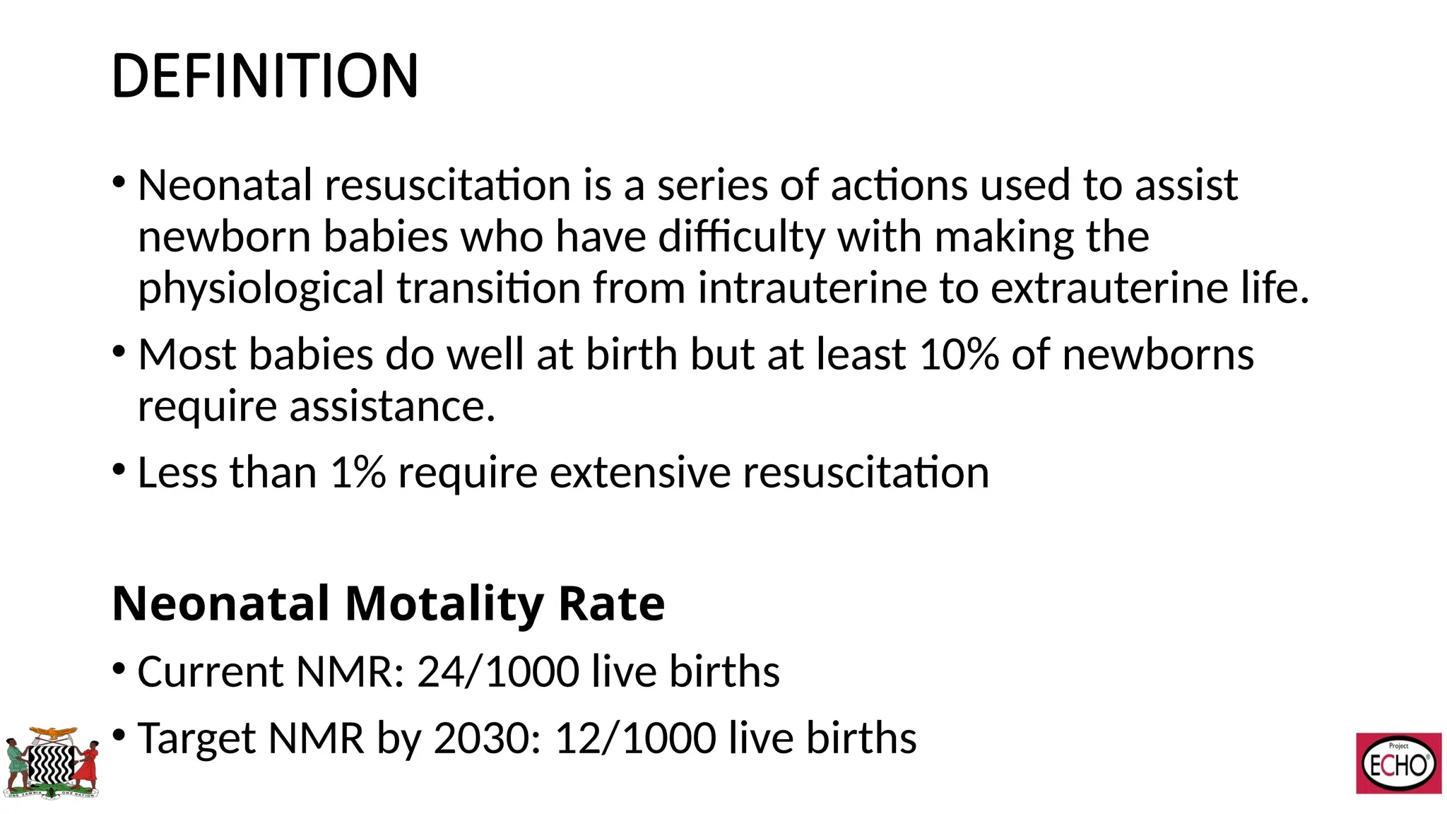 Neonatal Resuscitation describing the practices in Zambia | PPTX