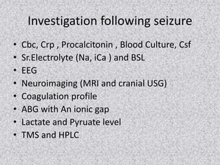 Neonatal seizures recent advances | PPTX