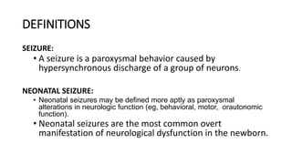 neonatal seizures.presentation slides ptx | PPTX