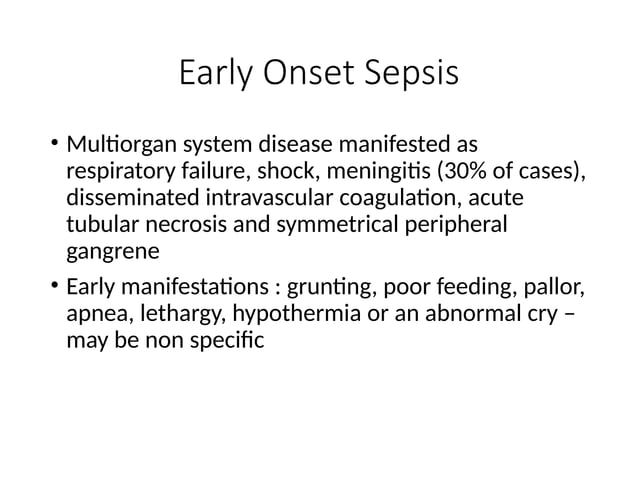 Approach to neonatal sepsis, classification and management | PPT