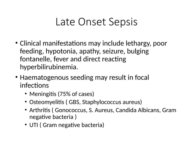Approach to neonatal sepsis, classification and management | PPT