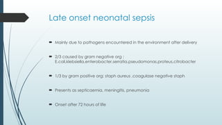 Neonatal sepsis causes diagnosis and management | PPTX