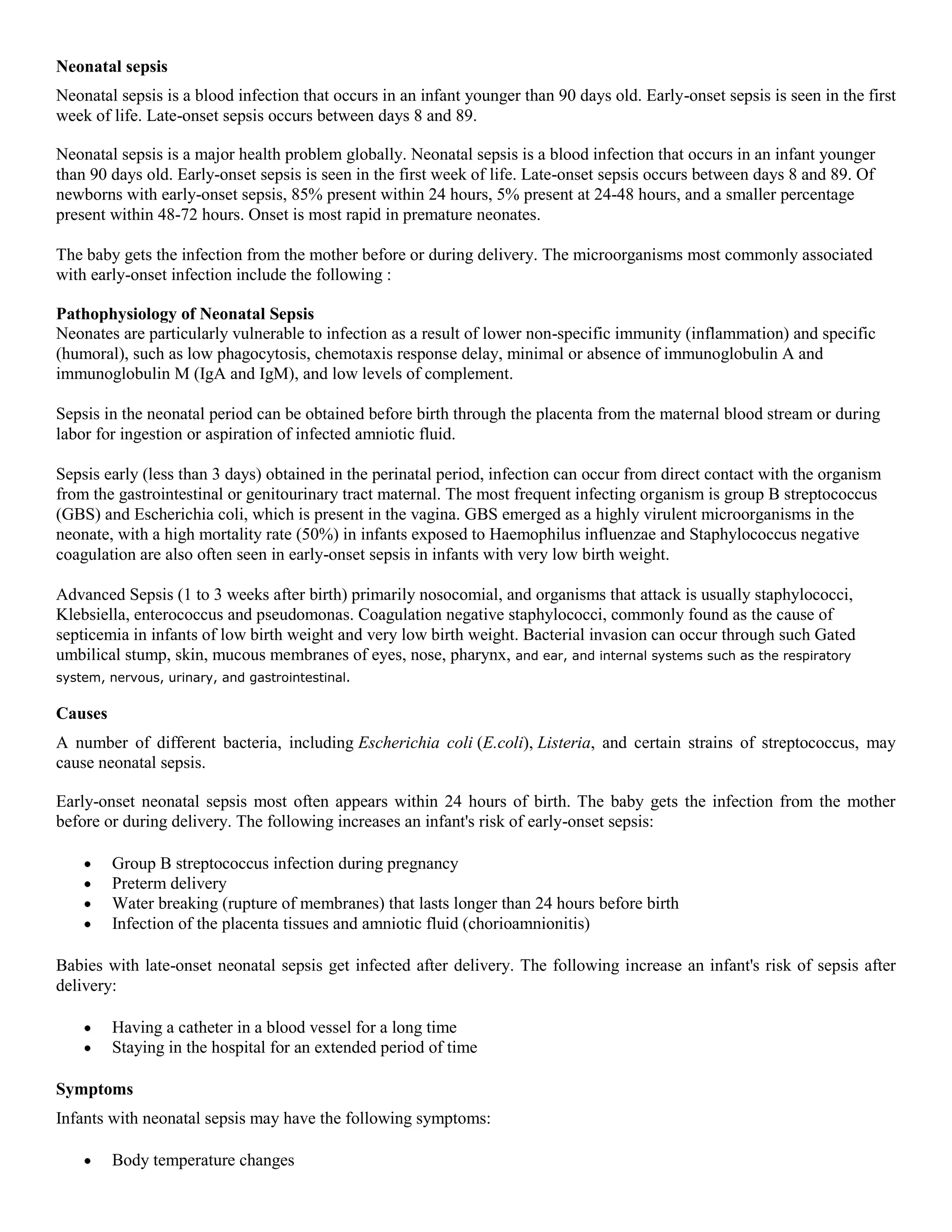 Neonatal sepsis | DOCX