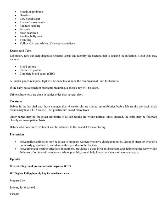 Neonatal sepsis | DOCX