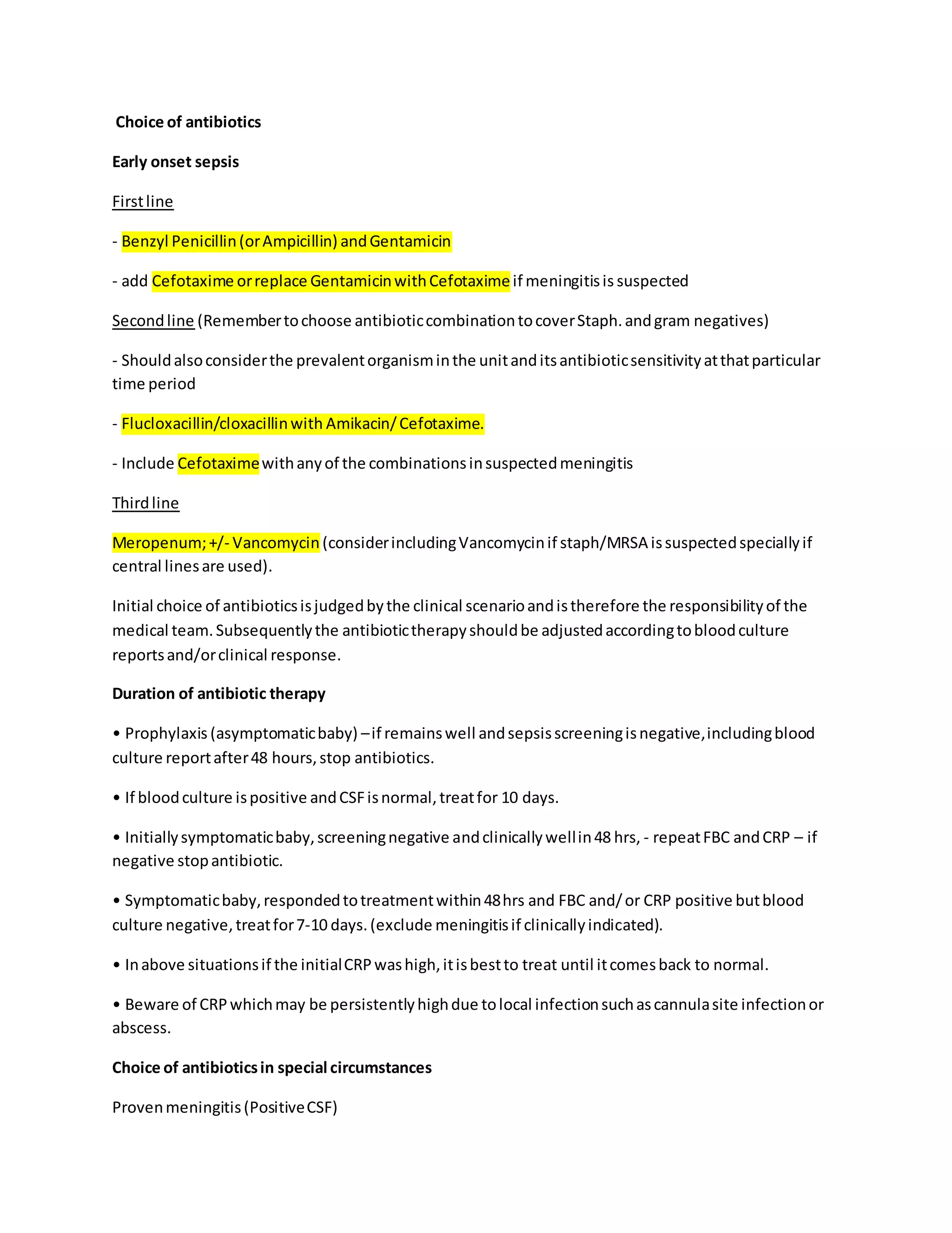 Neonatal sepsis and antibiotic therapy in newborns | DOCX