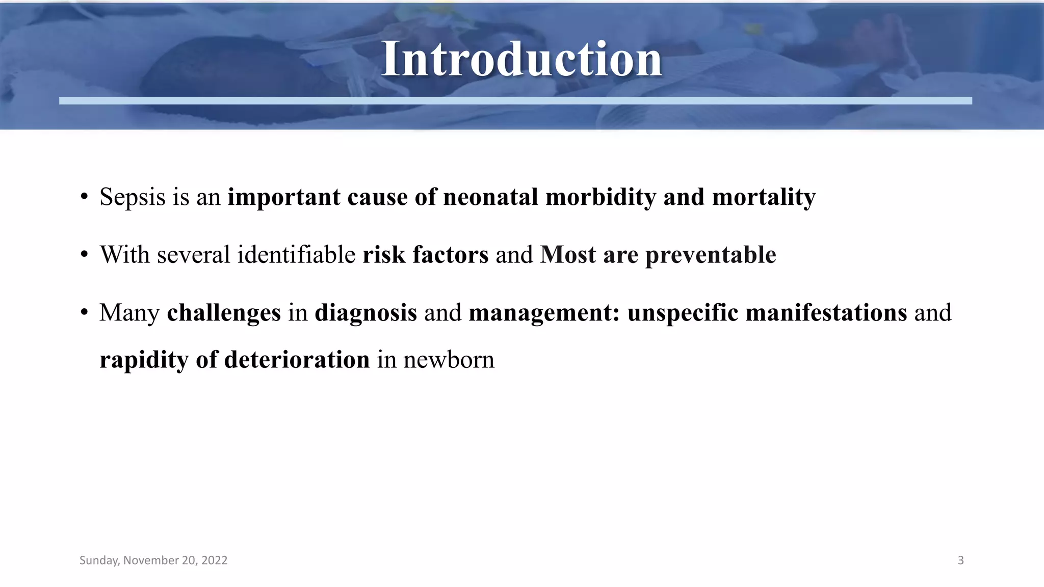 Neonatal sepsis : overview of epidemiology, pathogenesis ...