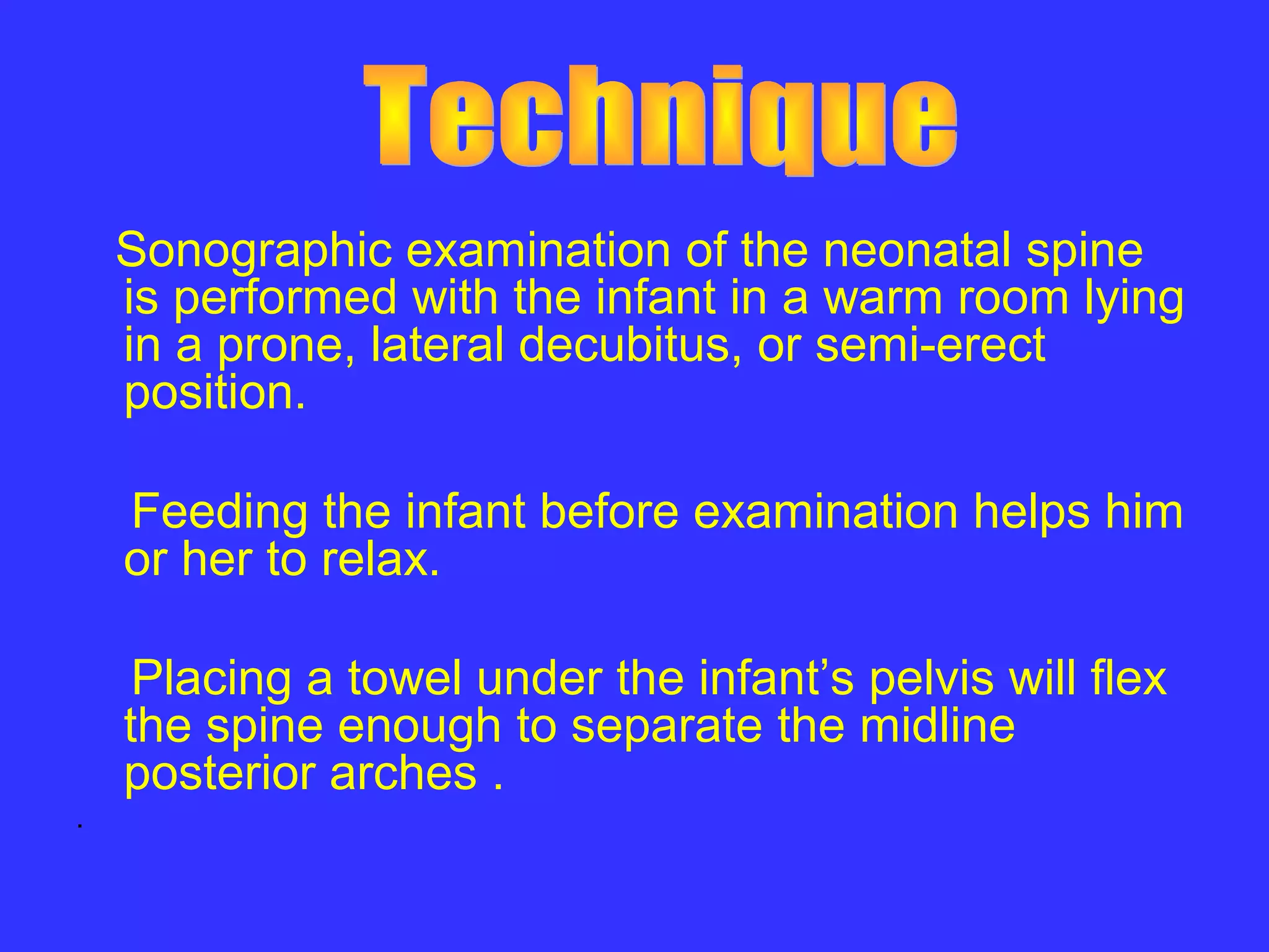 Neonatal spine ultrasound...normal and abnormal findings | PPT