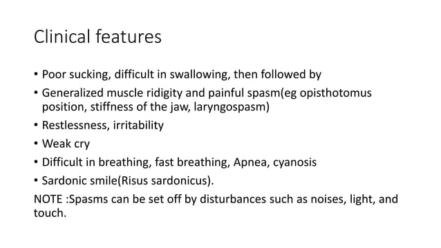 NEONATAL TETANUS.pptx | Ear, Nose and Throat Conditions | Diseases and ...