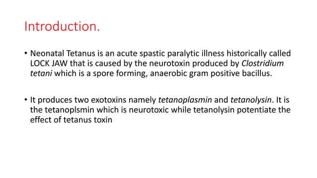 Neonatal tetanus | PPTX