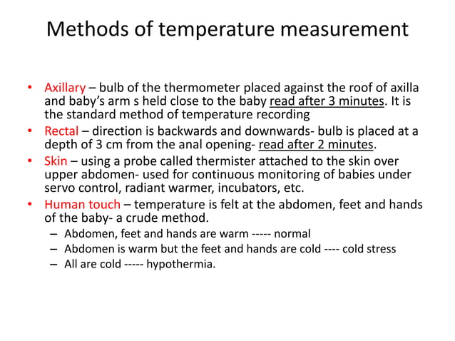 Neonatal thermoregulation