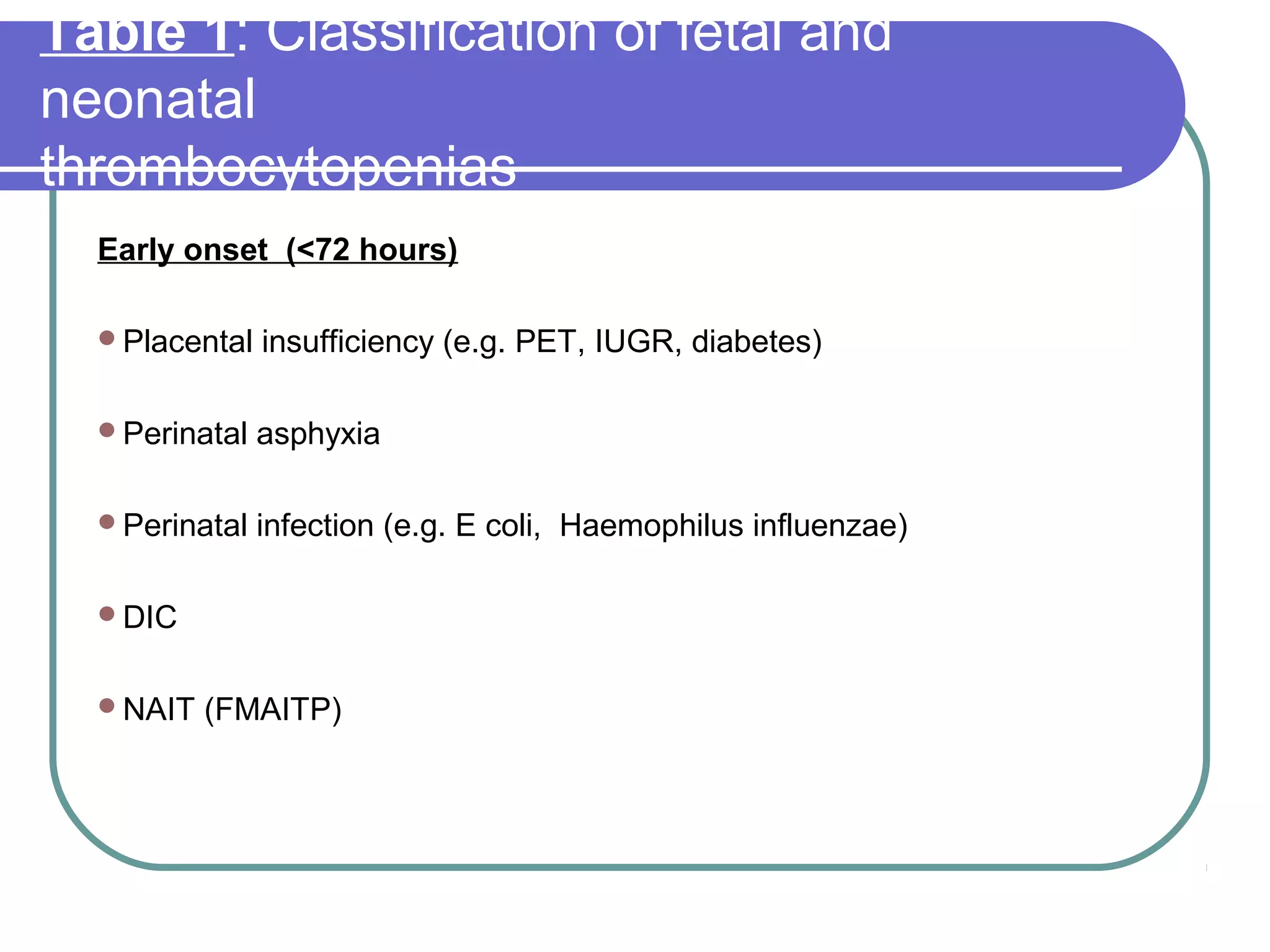 Neonatal thrombocytopenia | PPT