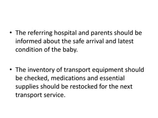 Neonatal transport | PPTX