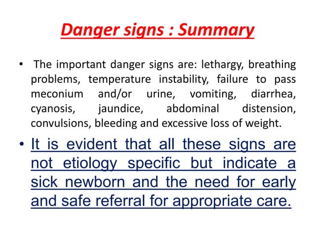 Neonatal warning signs | PPTX | Pregnancy | Reproductive Health