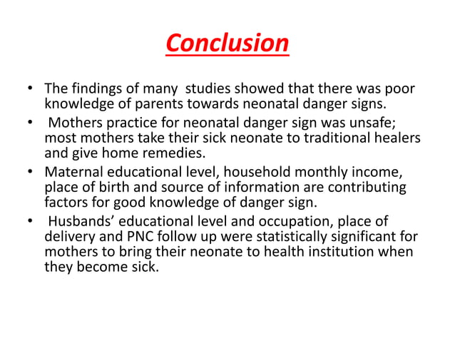 Neonatal warning signs | PPTX | Pregnancy | Reproductive Health