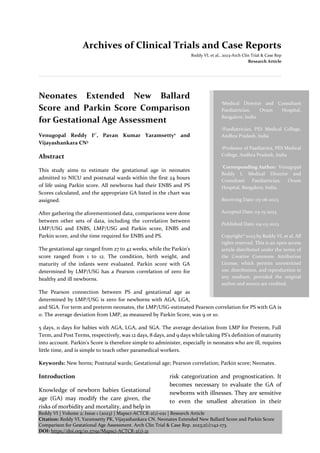 NeonatesNewballardscorevsparkinscore gestational age is the estimatede ...