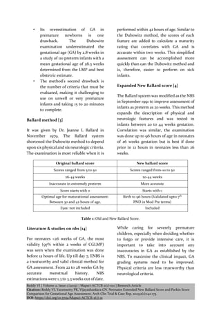 NeonatesNewballardscorevsparkinscore gestational age is the estimatede ...