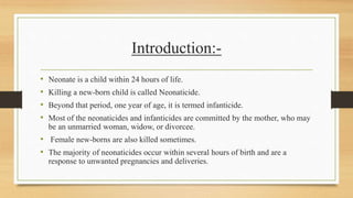 Neonaticide: An Imperil to the Society | PPT