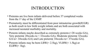 An elaborate slide on prematurity in NEONATOLOGY | PPTX