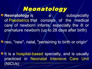 Neonatology intro | PPT