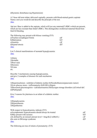 Neonatology test | DOC