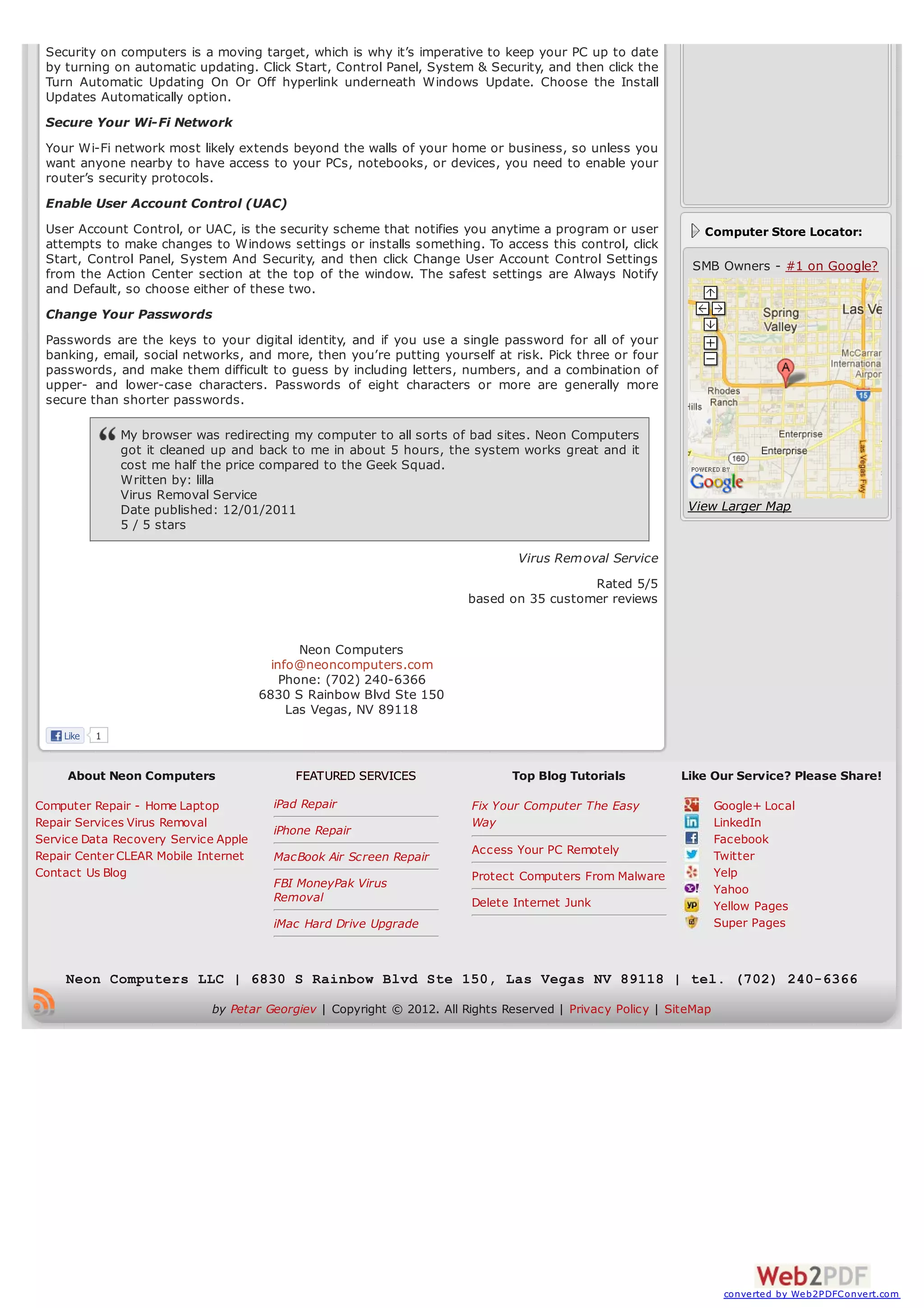 Virus removal services, Laptop repair las vegas nv | PDF
