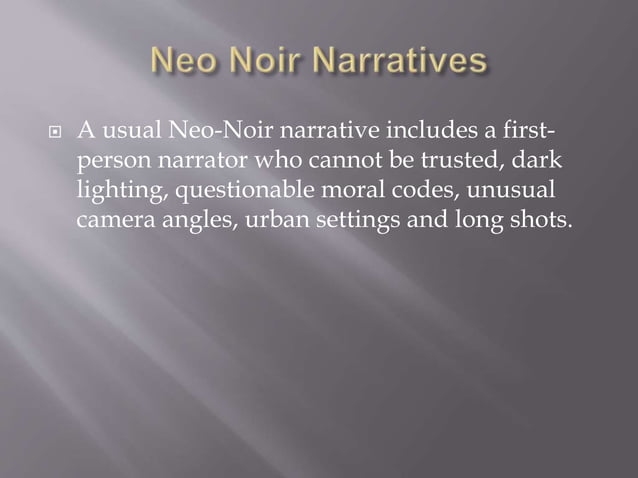 Neo – noir codes and conventions | PPTX