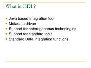 NEOOUG 2010 Oracle Data Integrator Presentation | PPT