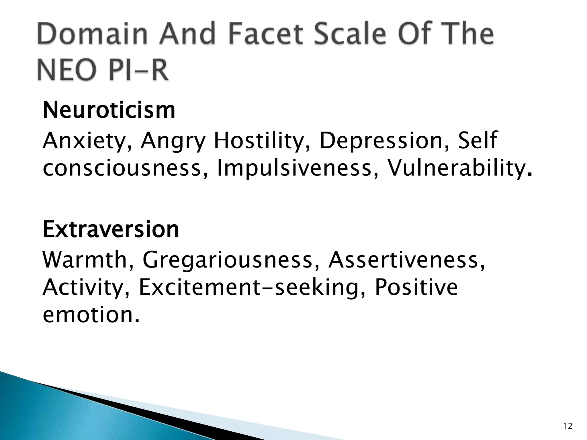 Neo personality inventory | PPTX