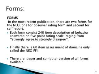 Neo personality inventory | PPTX