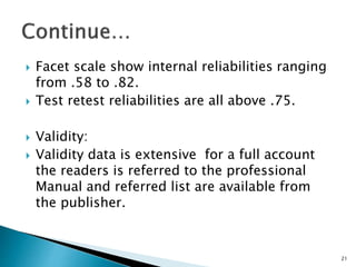 Neo personality inventory | PPTX