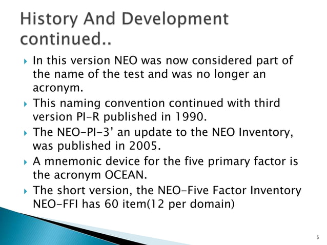 Neo personality inventory | PPTX